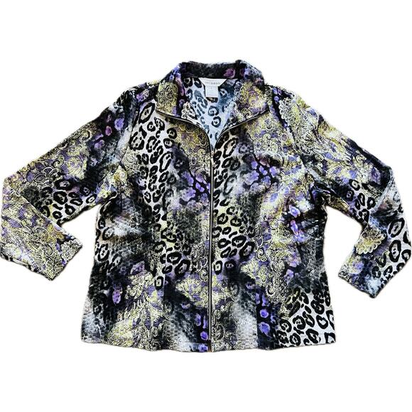 Misook | Jackets & Coats | Misook Leopard Animal Print Womens Jacket ...